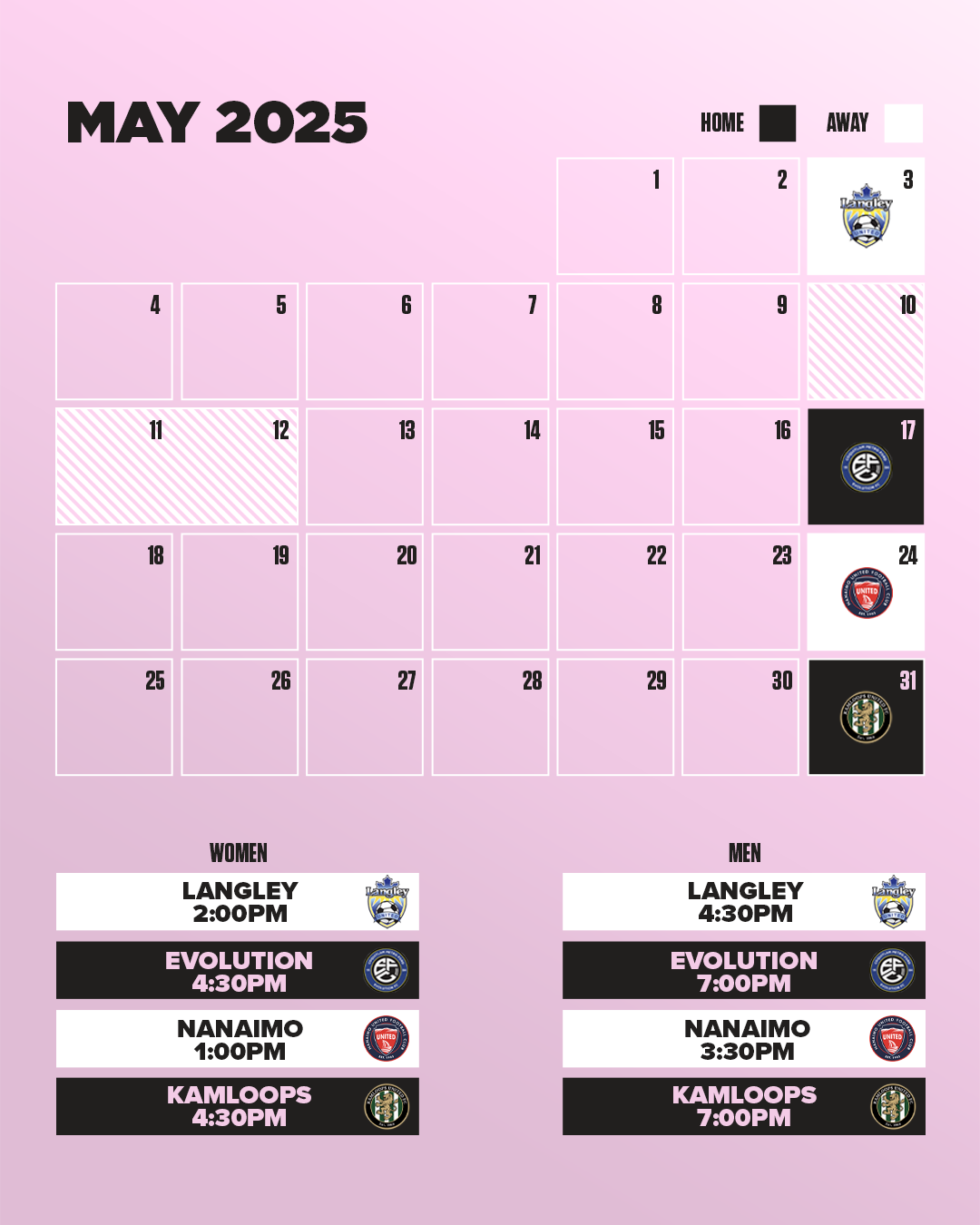 Schedule | Unity FC