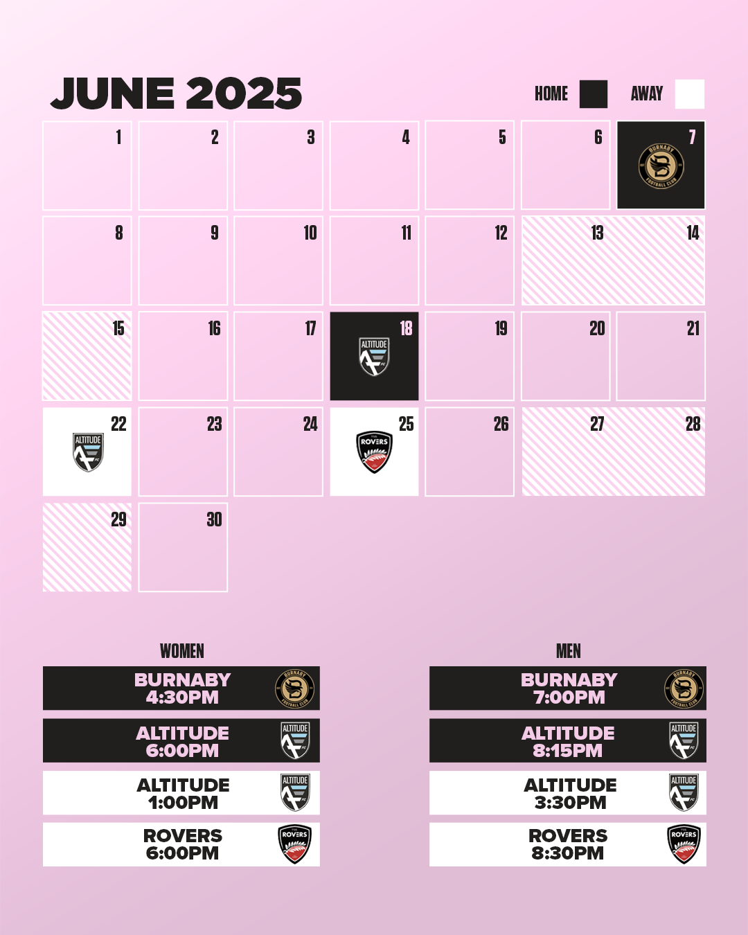 Schedule | Unity FC
